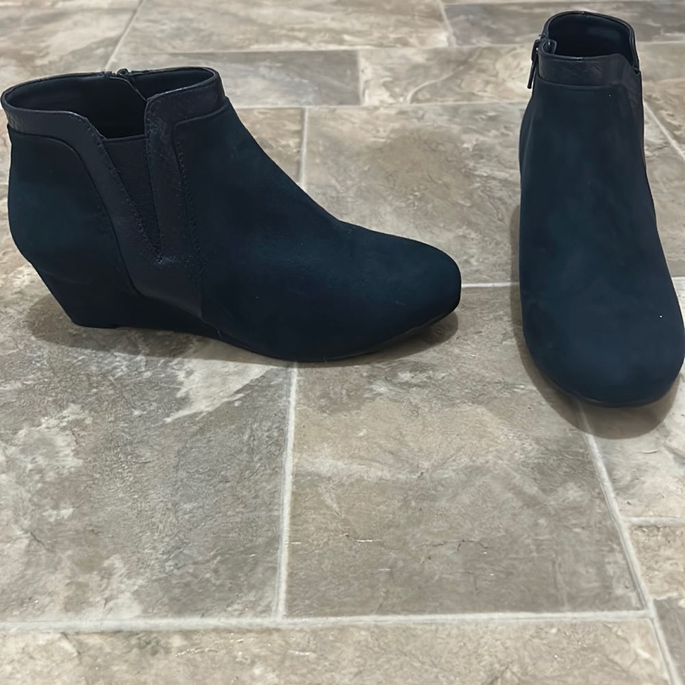 Croft & Barrow Ortholite Eco Navy Blue Ocelot Wedge A… - Gem